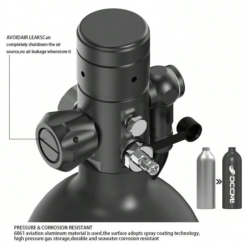 DCCMS Mini Scuba Tank Diving Gear For Diver 1L Mini Scuba Tank Oxygen ...