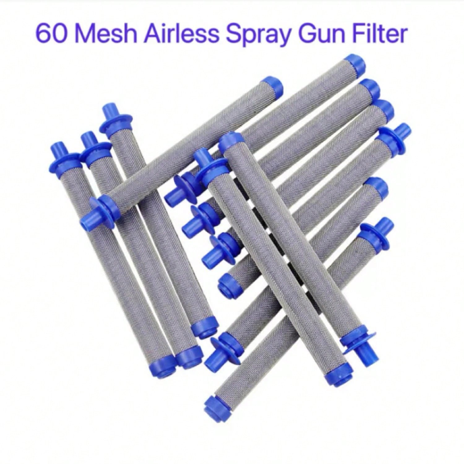 5 Pcs Blue Airless Spray Gun Filters 60 Mesh Replacement High Pressure ...