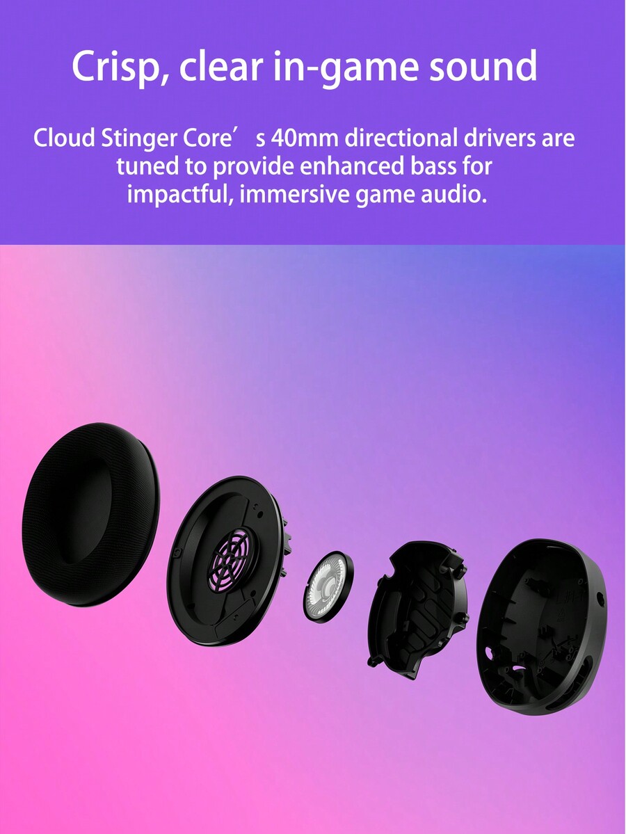 HyperX Cloud Stinger 2 Core Gaming Headset DTS Sound Effects Swivel To ...