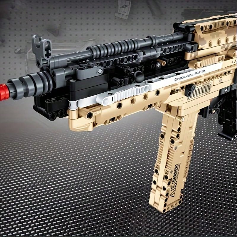 1126pcs Cool Assault Rifle Building Blocks That Can Shoot Foam Soft ...