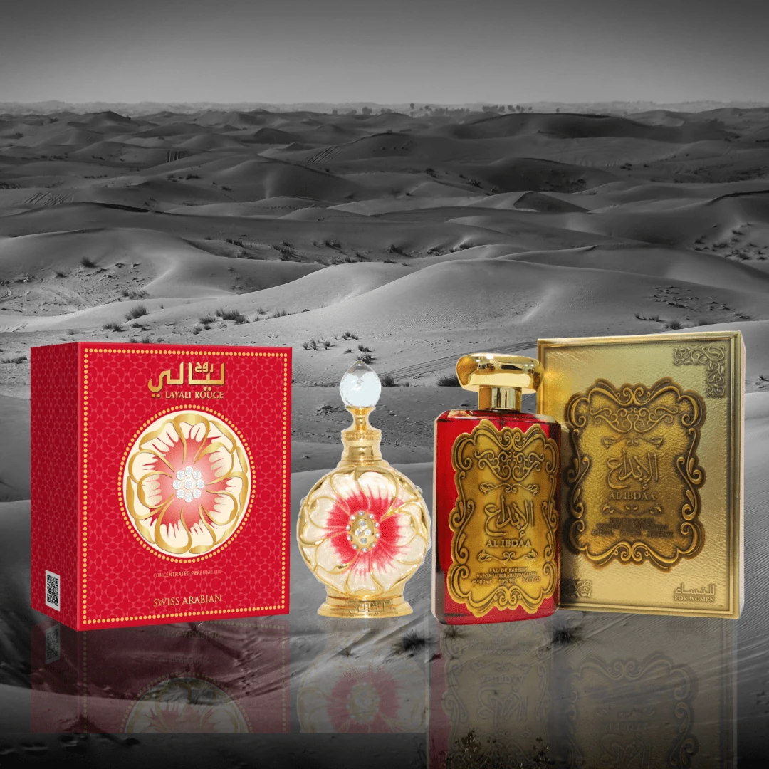 Al Ibdaa Gold EDP-100ML & Layali Rouge Perfume Oil - 15 ML With ...