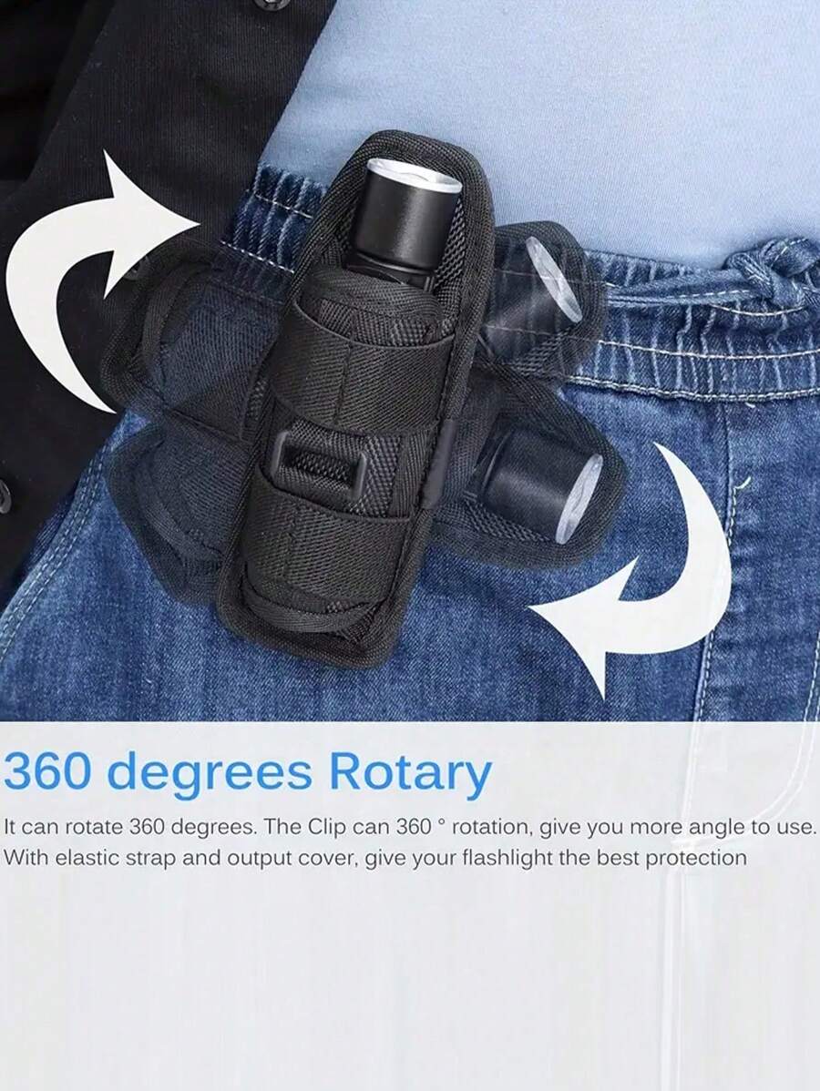 1pc Durable Flashlight Bag ,Flashlight Pouch Holster With 360 Degree ...