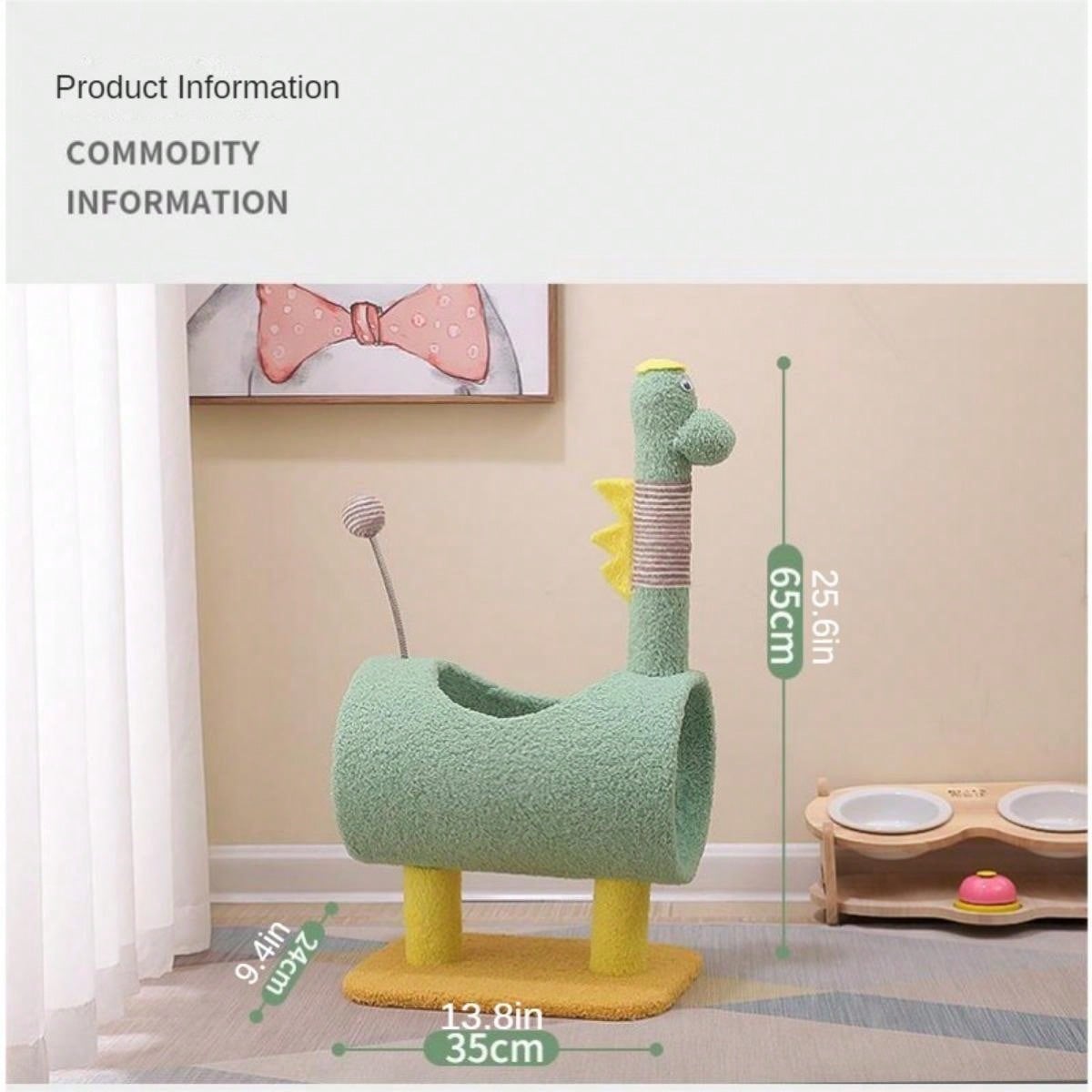 Small Chicken-Shaped Jute Cat Tree Scratching Post And Bed Combination ...