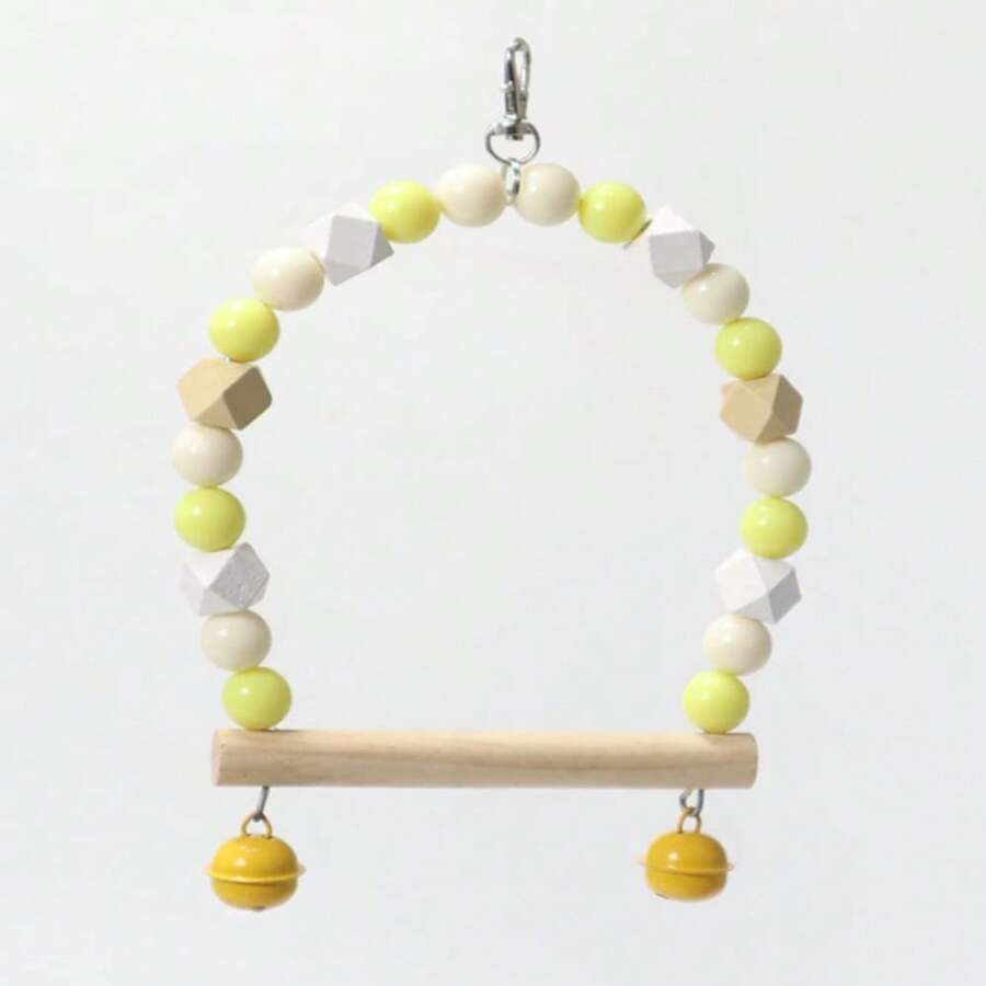 Wooden Bird Swing For Cockatiels Parrot Perch Hanging Toys Parakeets ...