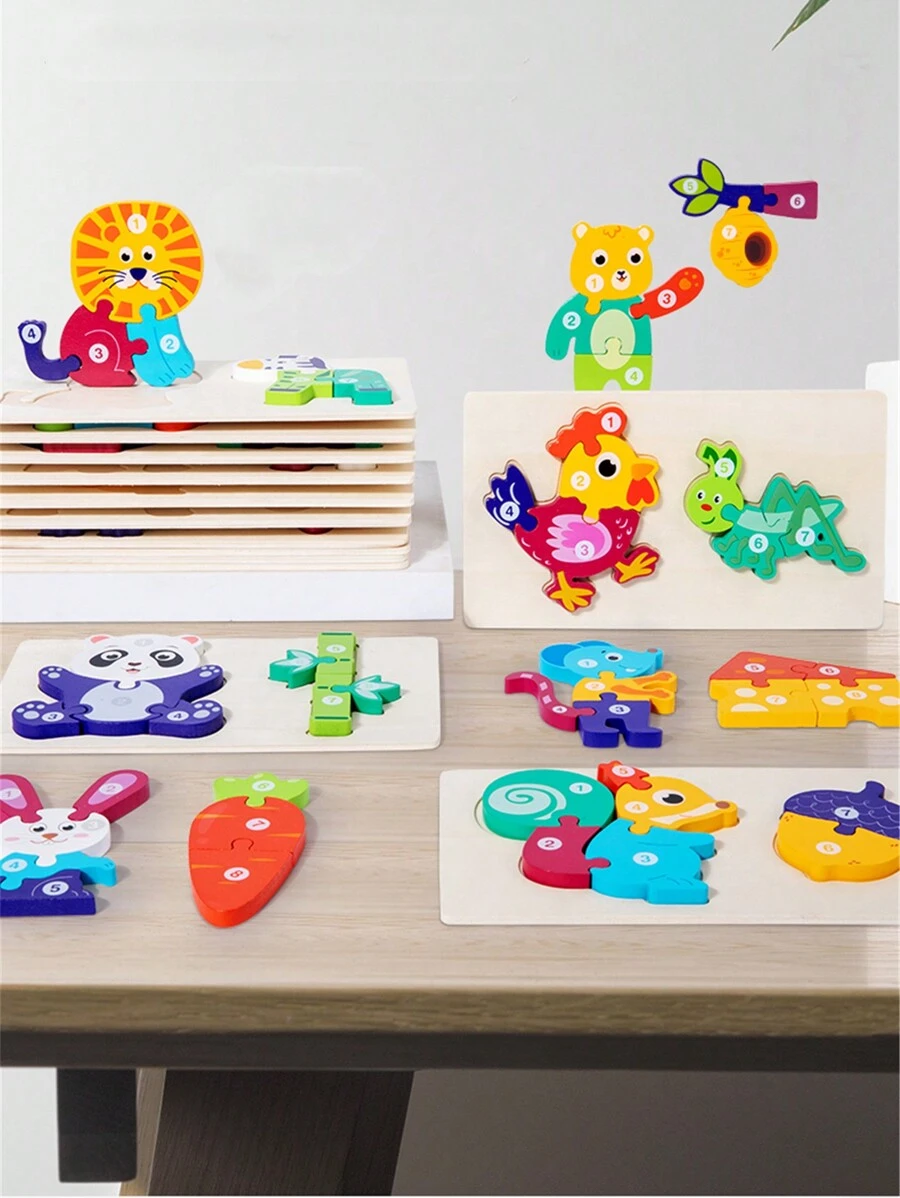 12 Stile Kindererziehung Puzzles, Tierfutterkette Puzzle Blöcke Für ...