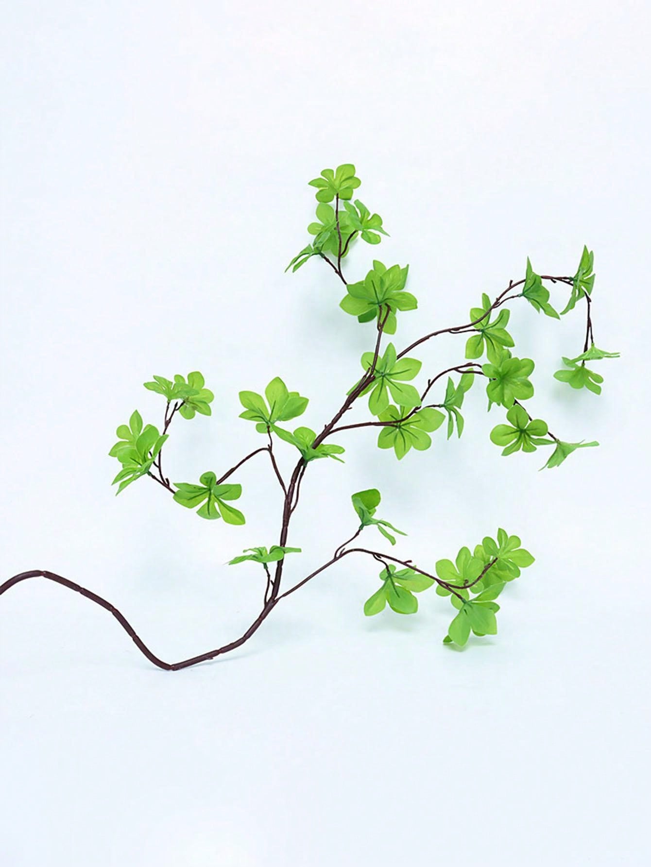1pc Artificial Bell Hanging Branch Greenery, Multi-Lobed Six-Star Leaf ...