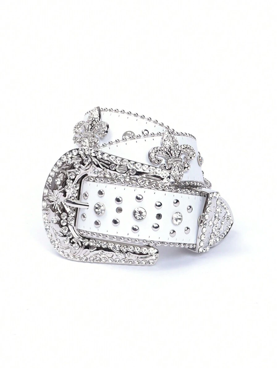 Unisex Rhinestone Decorated Belt, Western Style Cowgirl/Cowboy Jeans ...