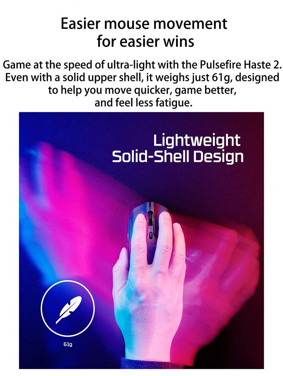 Hyperx Haste 2 Wireless Gamer Mouse 2 Mode Haste2 Lightweight 2.4ghz ...