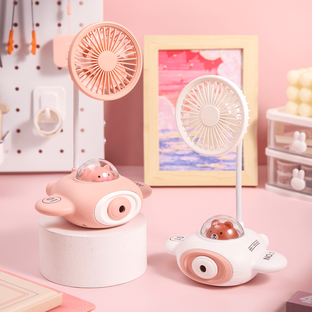 1 Rechargeable Portable Desktop Airplane Cute Little Fan, Which Can ...