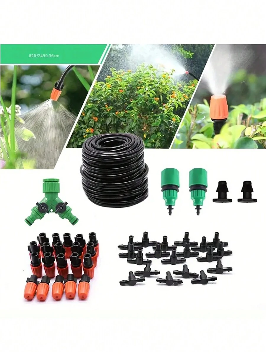 1 Set Dual-Channel Drip Irrigation Kit, Garden Nozzle Durable Automatic ...