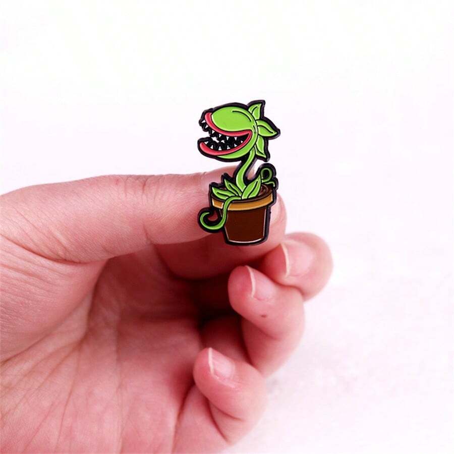 Funny Green Venus Flytrap Shaped Brooch Pin For Lapel Collar, Exquisite ...