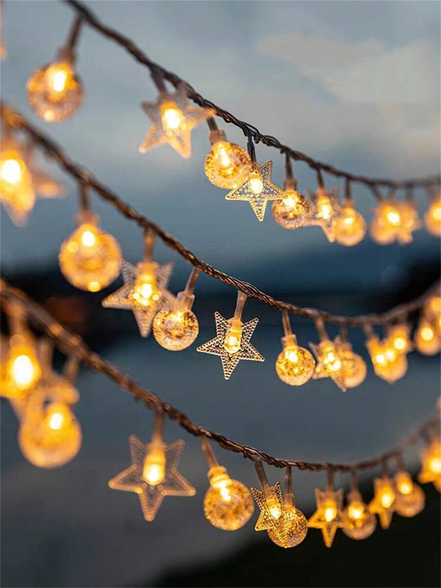 1pc 10/20/30 Led 1.5/3/4.5m Star & Bubble & Moon Shaped String Lights ...