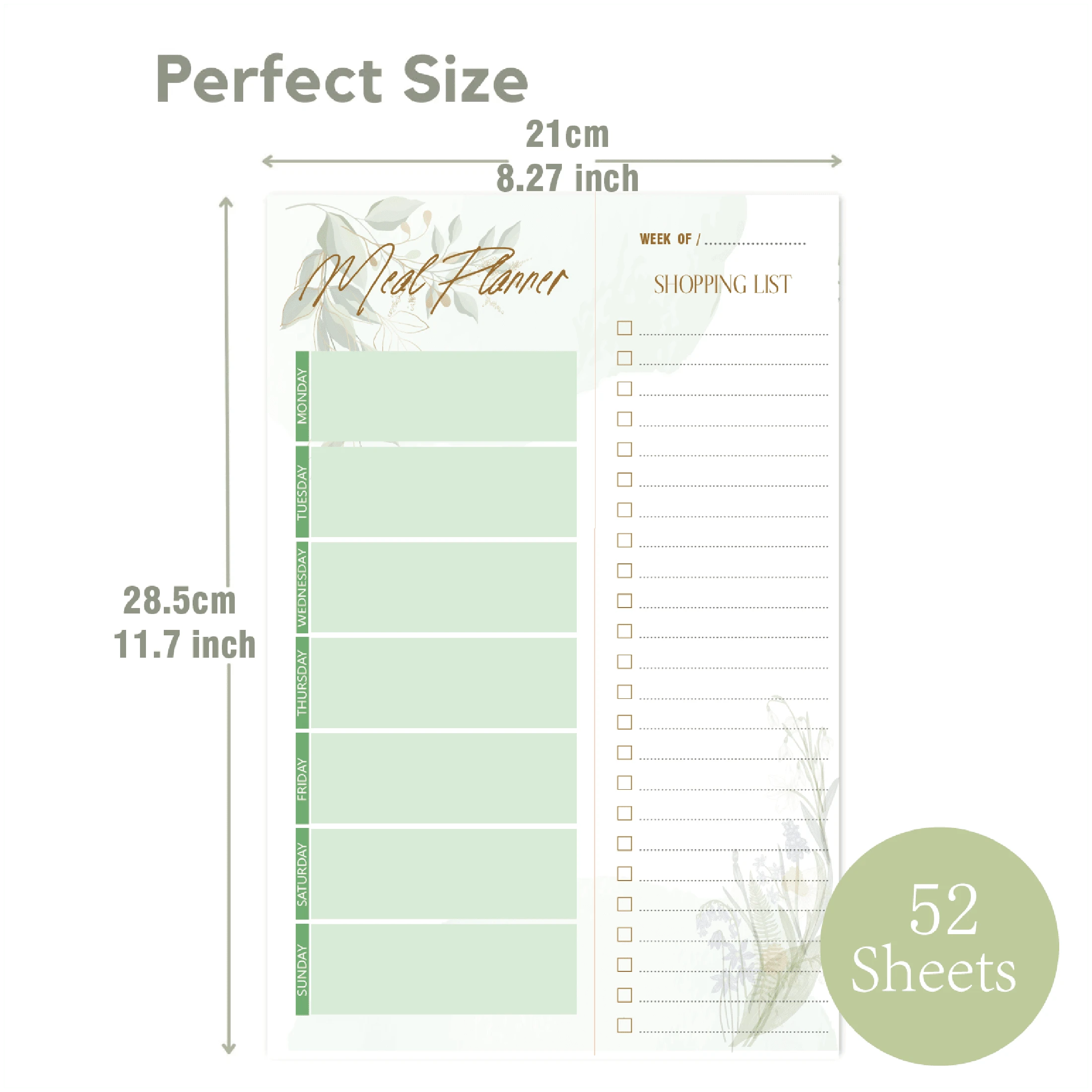 Magnet Large Size Meal Planning Pad - Weekly Meal Planner And Grocery ...