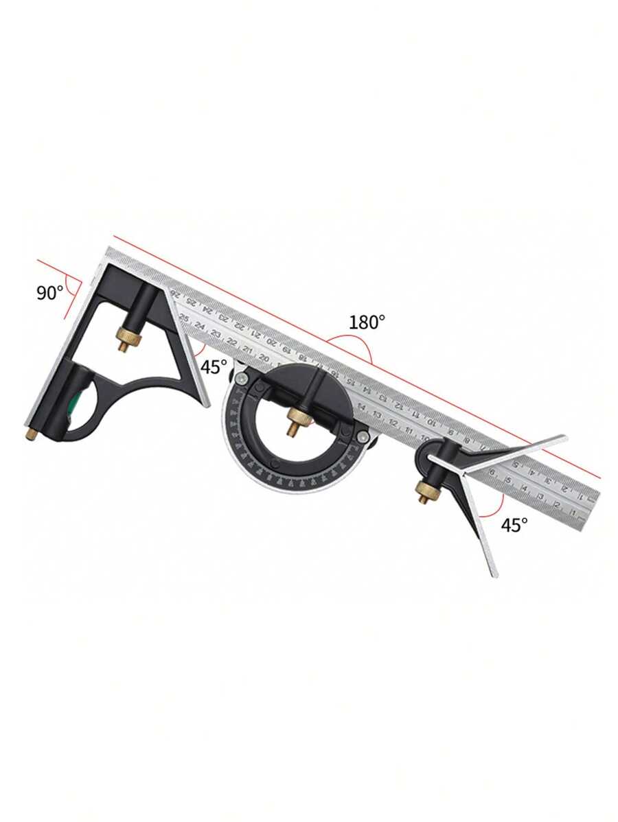 1pc Professional Stainless Steel Combination Square With Adjustable ...