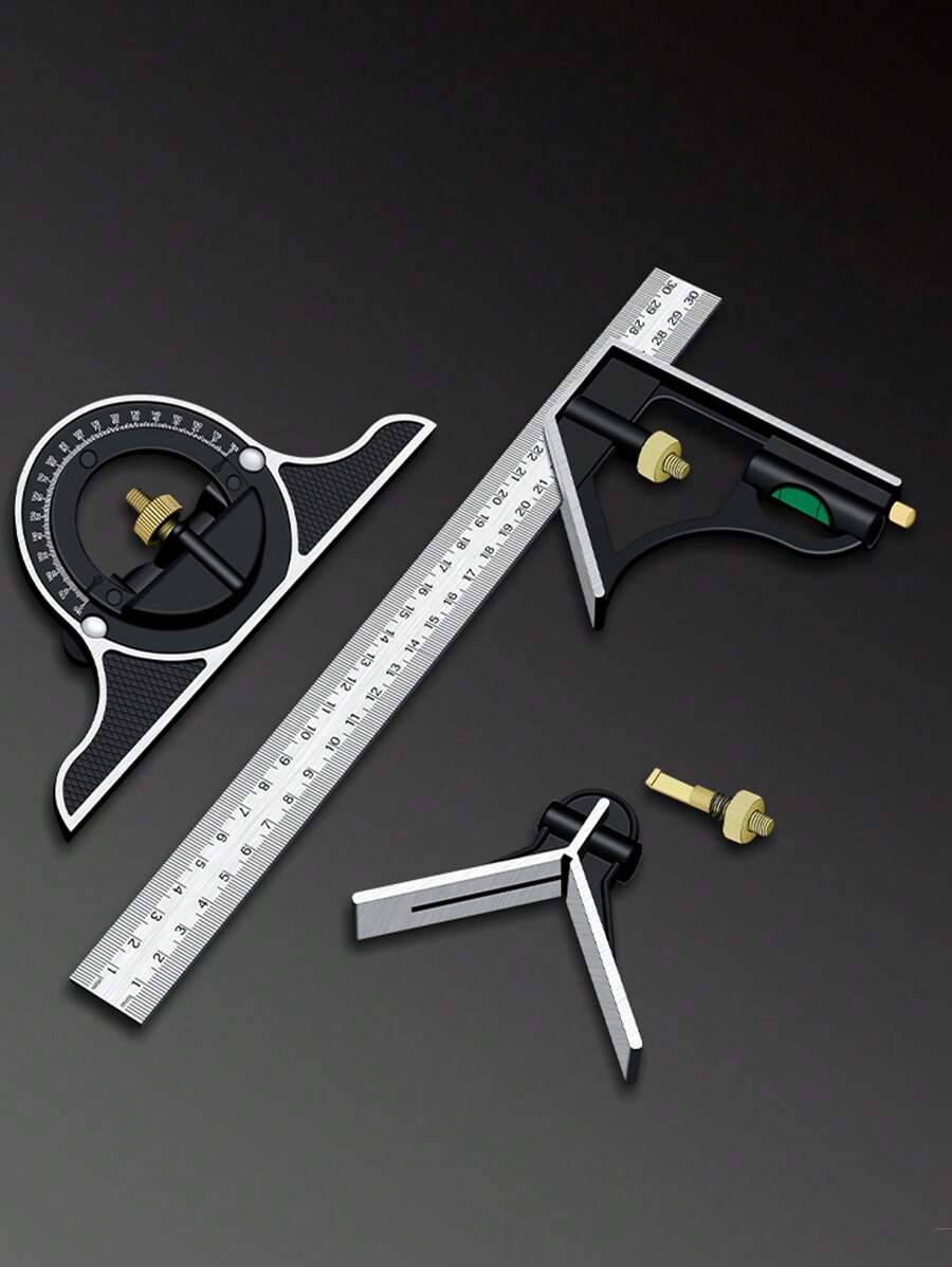 1pc Professional Stainless Steel Combination Square With Adjustable ...