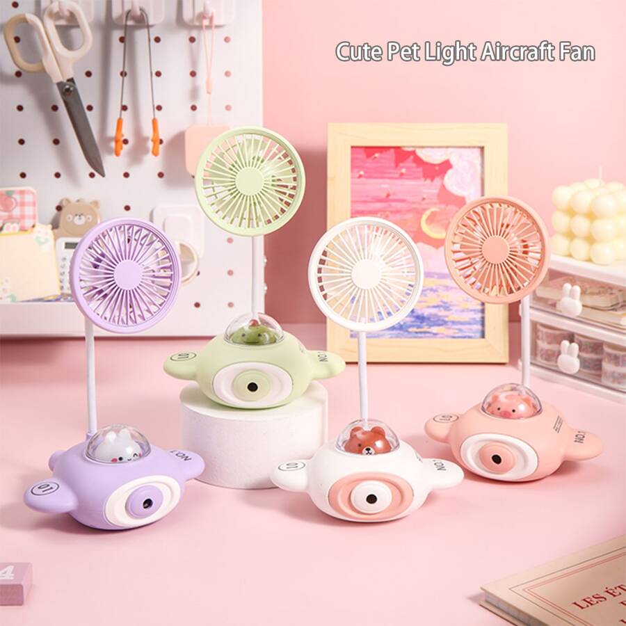 1 Rechargeable Portable Desktop Airplane Cute Little Fan, Which Can ...