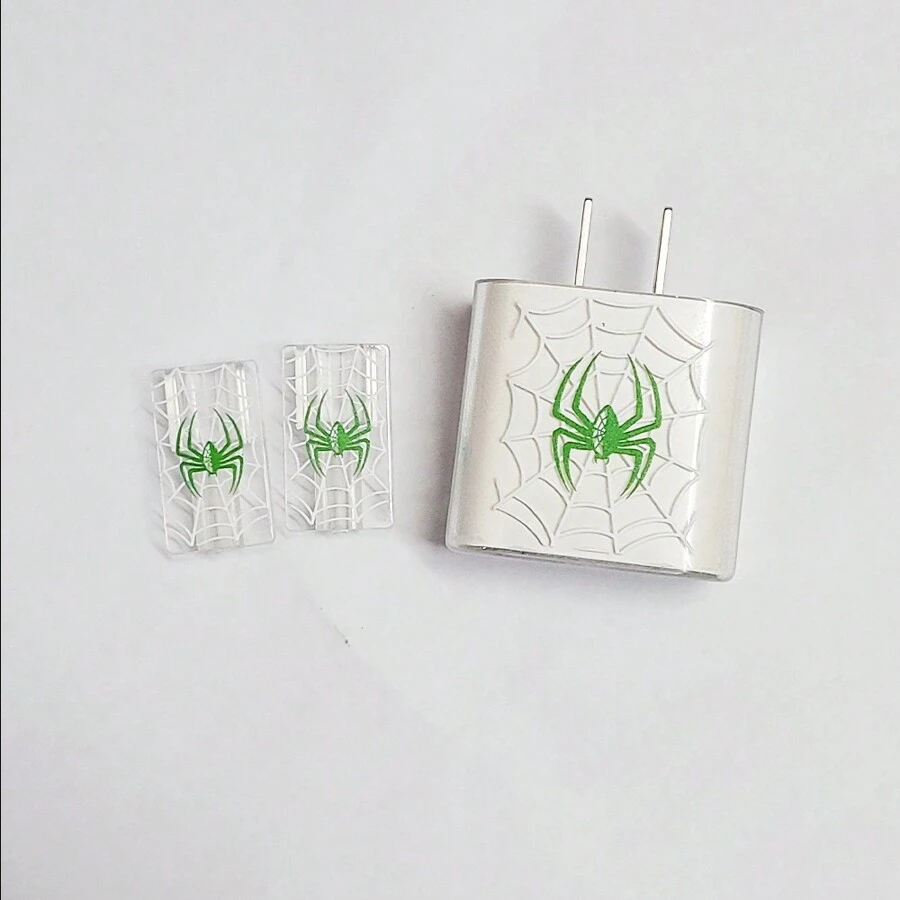 3pcs/Set Spider Style Data Cable & Iphone Charger Protector For Anti ...