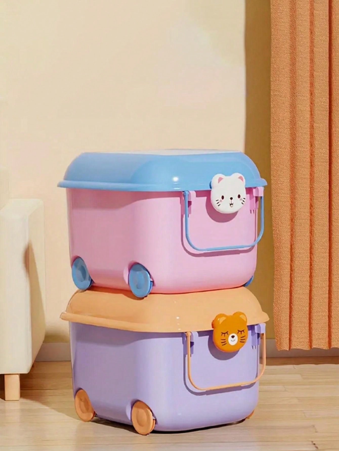 1pc Cute Small Storage Box, Cartoon Plastic Toy Organizer, Snack ...