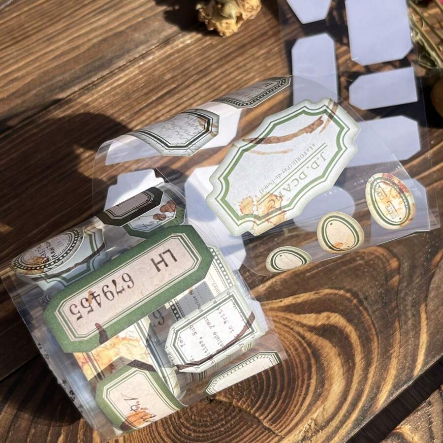 5.5cm*2m Writable Paper Label Tape, Retro Label Series, Pre-Cut Film ...