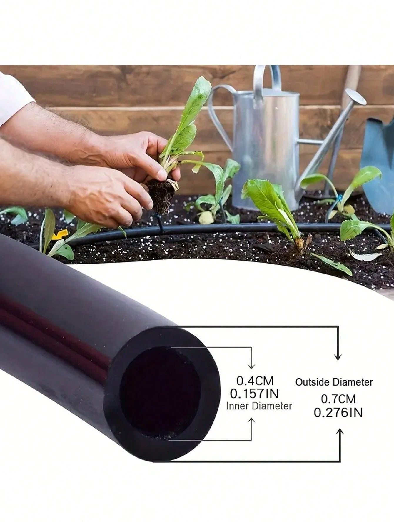 1/4'' Drip Irrigation Tubing 50-100ft Black Drip Hose, Perfect For Diy ...