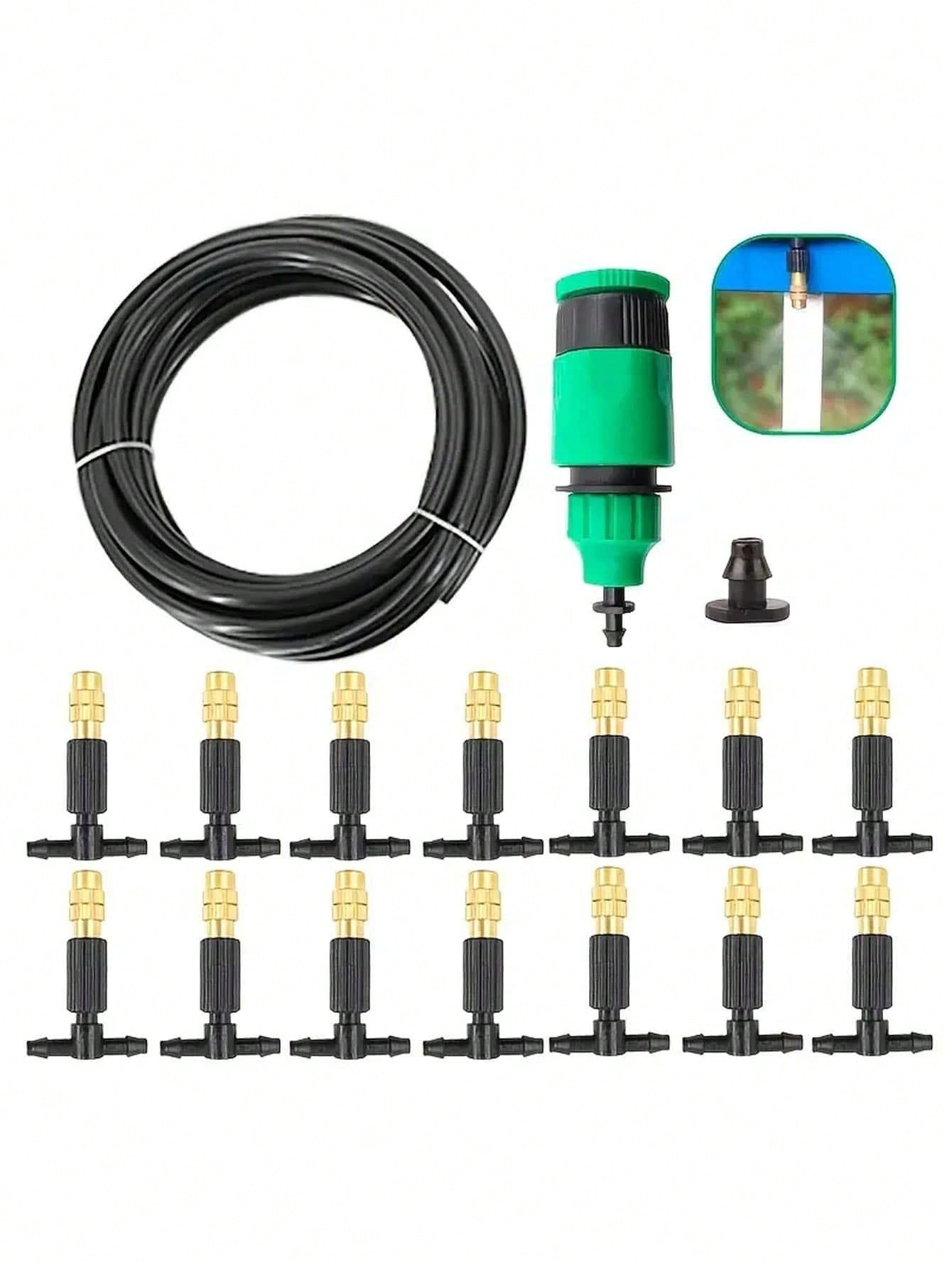 30m Garden Misting Spray Kit With Copper Nozzles, Low Pressure ...