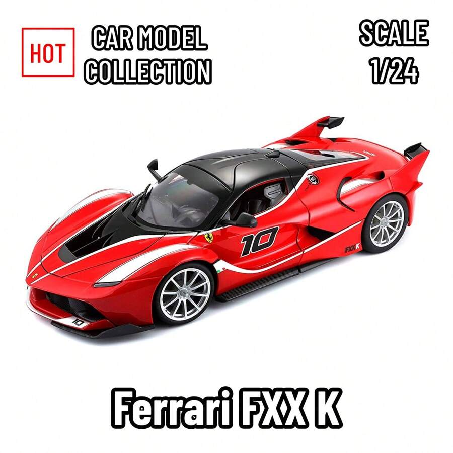 Bburago 1/24 Ferrari FXX K Red 20cm Car Model Replica, Scale Metal Miniature Art Vehicle ...