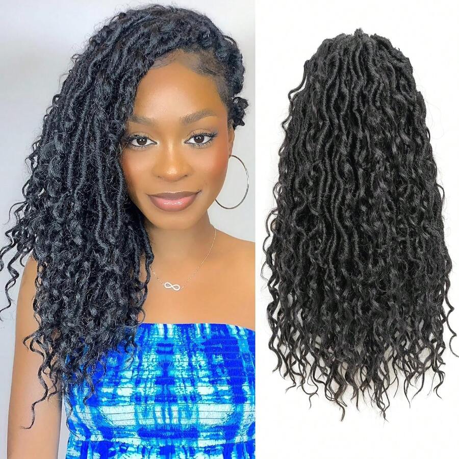 Goddess Wavy Locs Crochet Hair 16 Inch 1 Pack Pre Looped Curly Soft ...