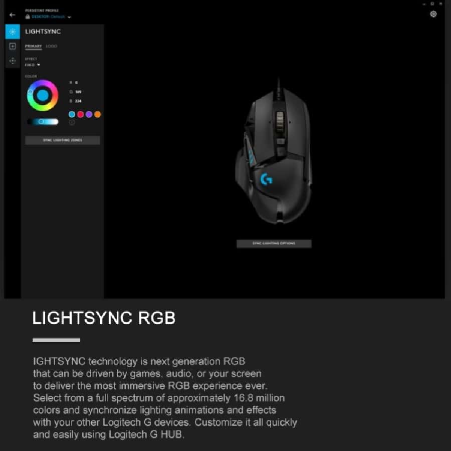 Logitech G502 Hero Master Wired Gaming Mouse Computer Ergonomic Full ...