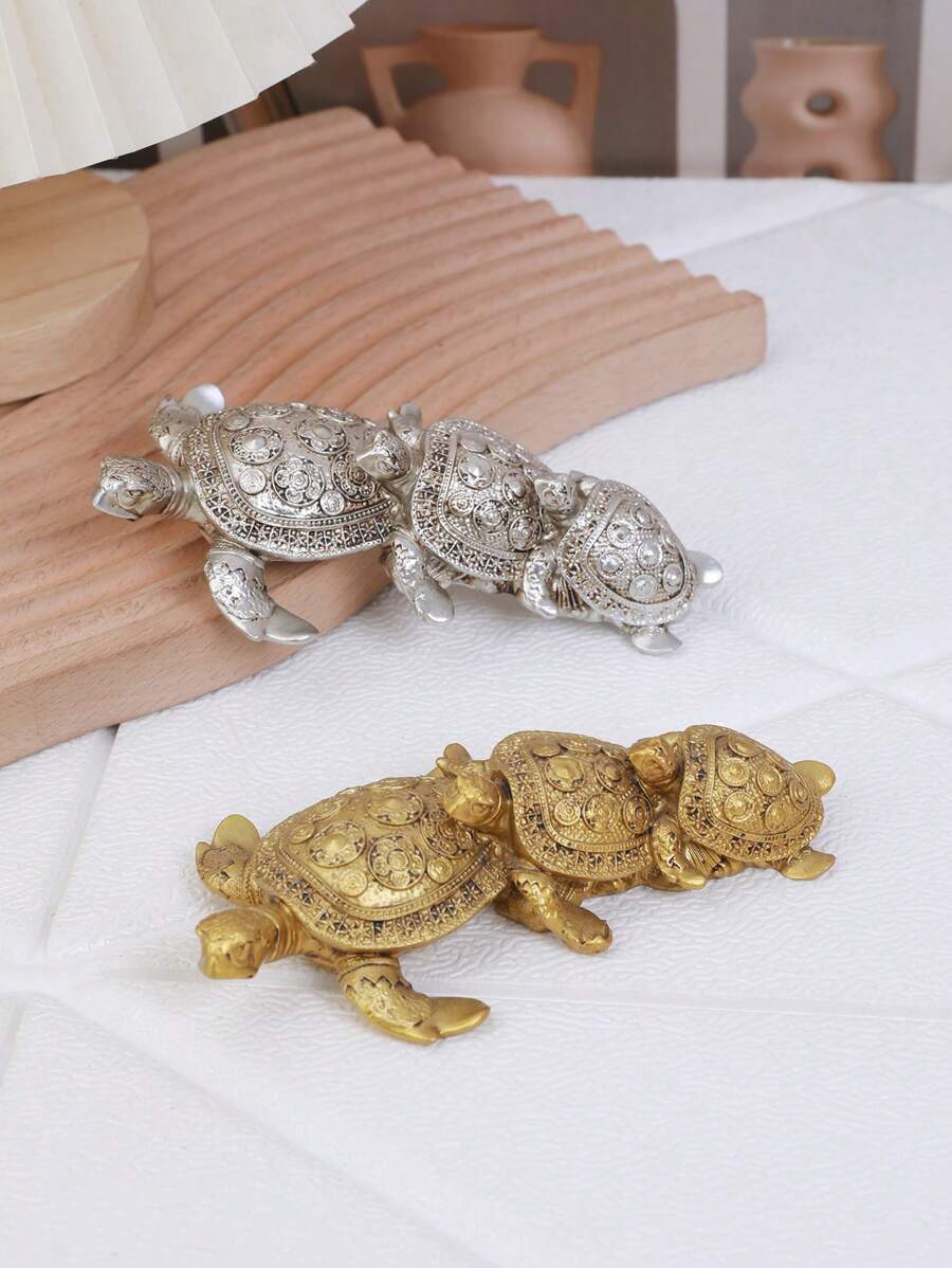 1pc/Set Modern Minimalist Resin Turtle Figurine With 3 Compartments For ...