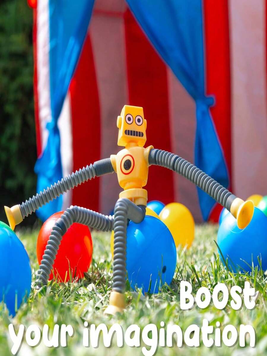 Purple Sucker Bendy Robot Toy Stress Relief Sensory Fidget Toy With ...