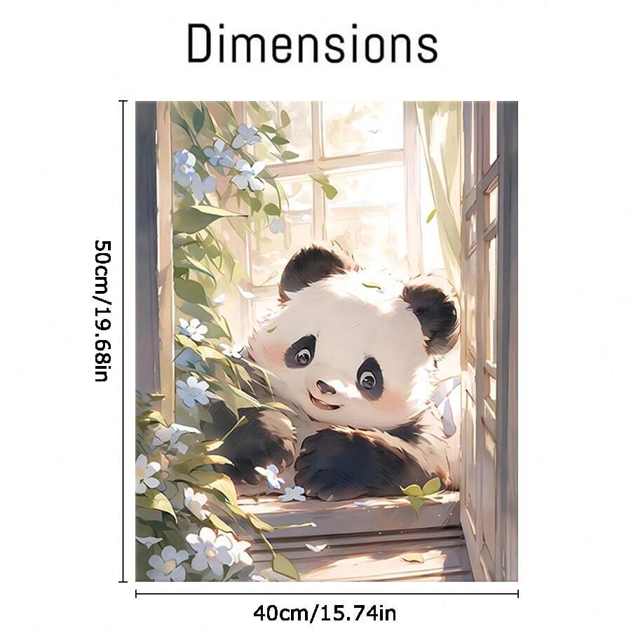 Pandas Inside The Window C Paint By Number For Adults-Animal Decor ...