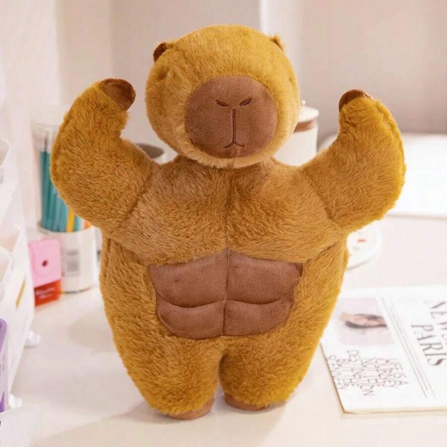 Capybara Muscle Plush Doll Cute Muscular Plushie Stuffed Toy Kawaii ...