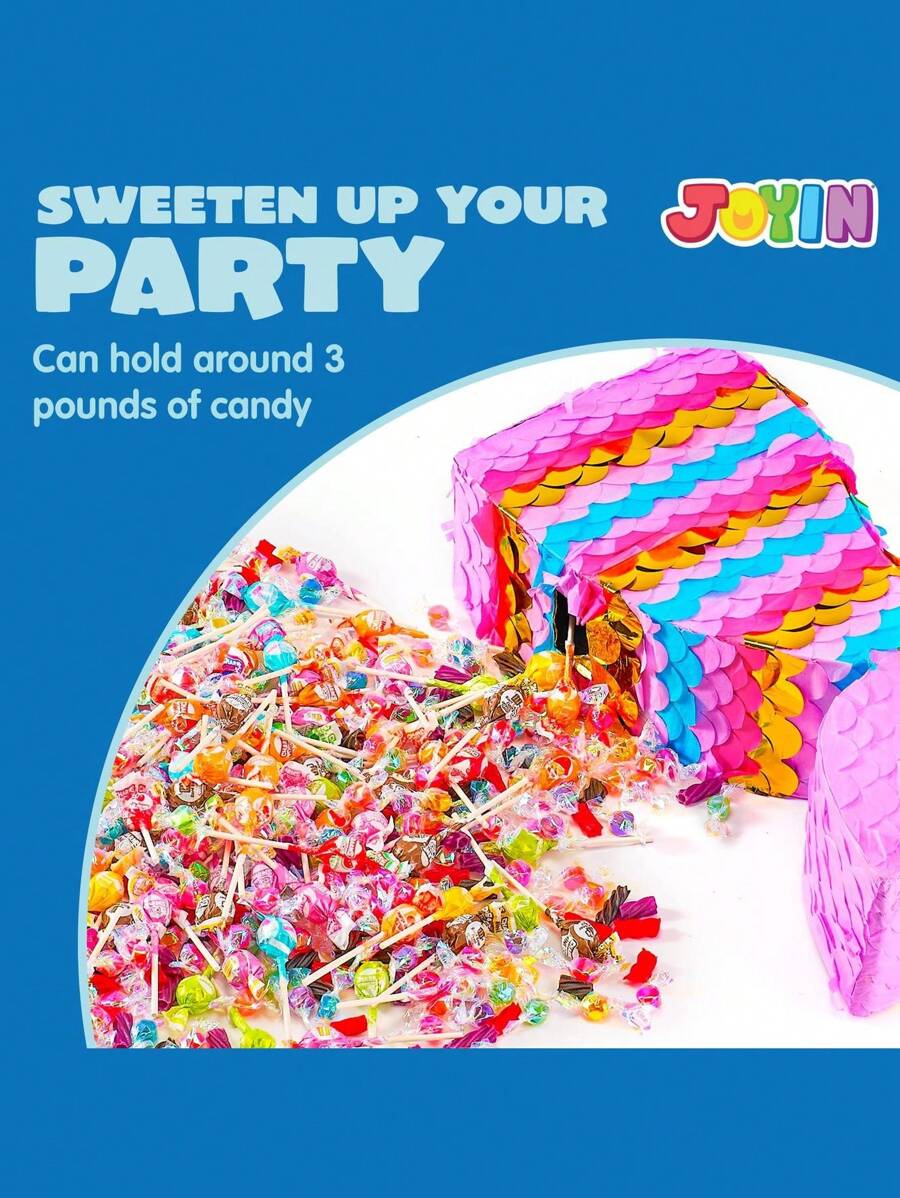 Syncfun Mermaid Tail Pinata With Plastic Bat And Paper Blindfold For ...