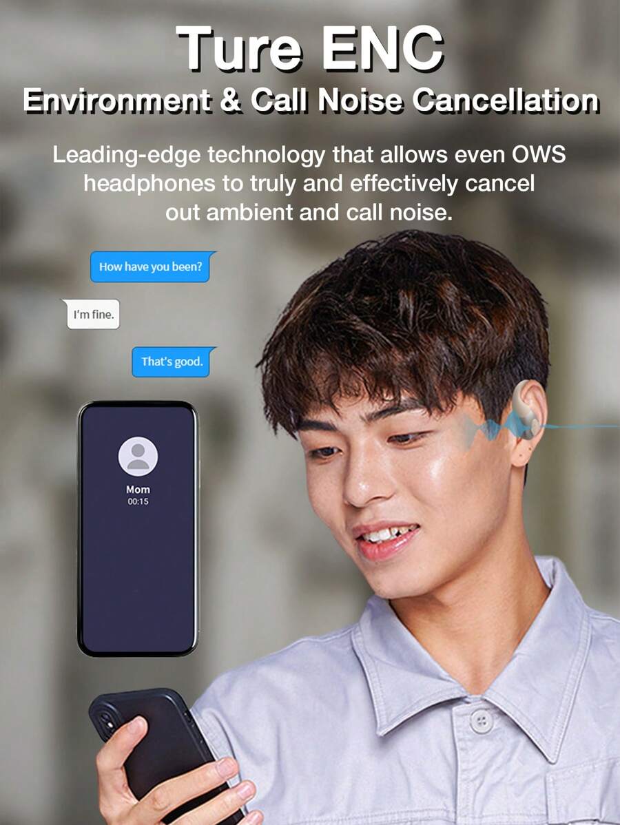 Ows Kabellose Kopfhörer, 4 Lautsprecher & Membranen, 14,2mm Ti-membran, Ture Enc-kopfhörer ...