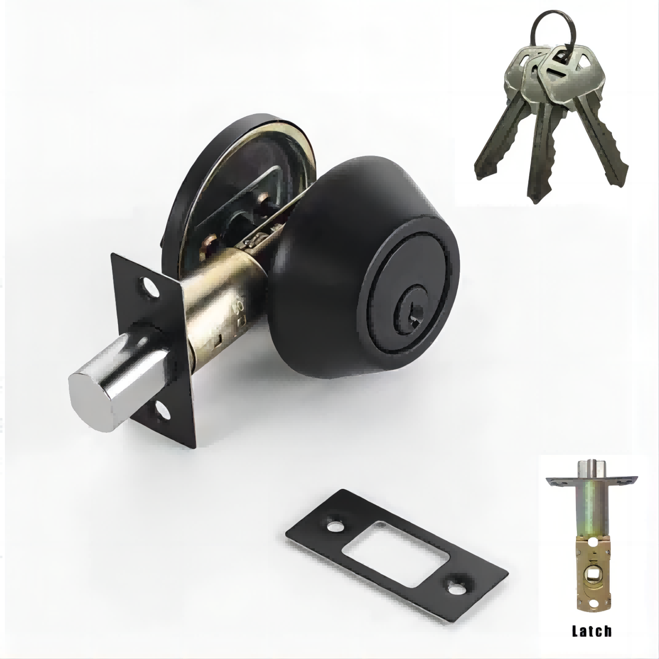 1pc Stainless Steel Lock And Key Set, Deadbolt Side Front Door Lock ...