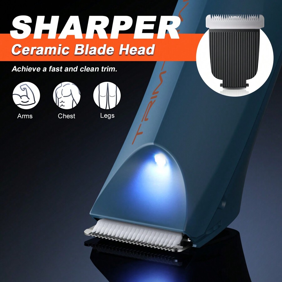 TRIMTITANS Body Hair Trimmer For Men, 2-In-1 Groin Hair Trimmer & Body ...