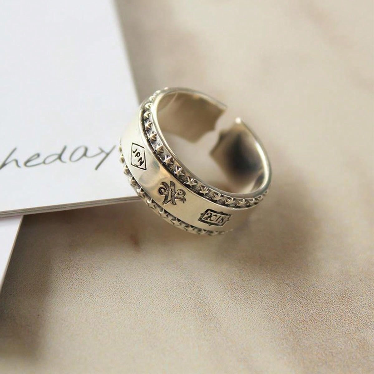 1pc Men's Vintage & Trendy Open Star Shaped Simple Ring For Index ...