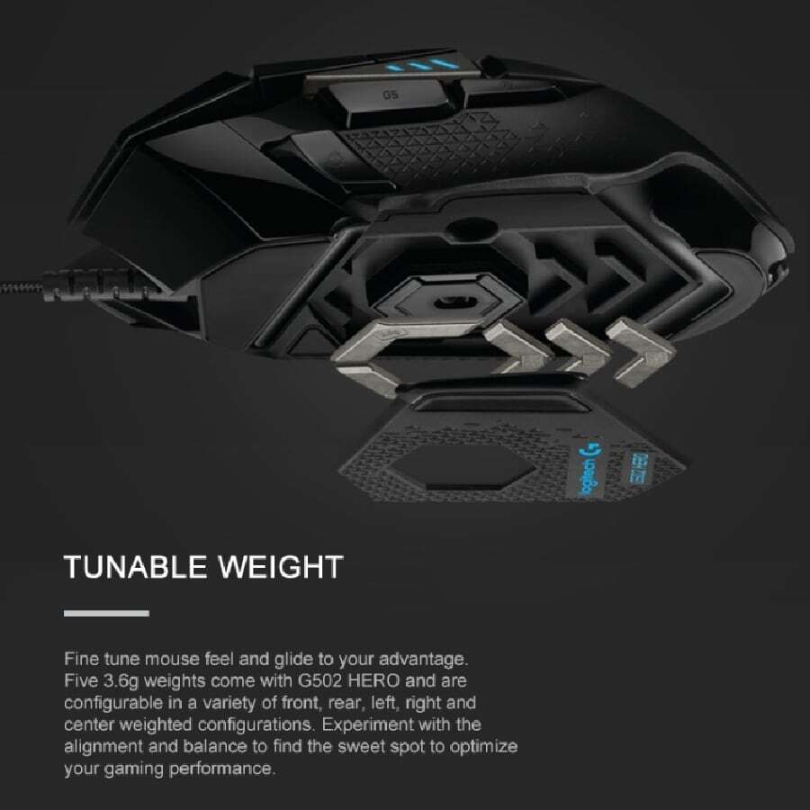 Logitech G502 Hero Master Wired Gaming Mouse Computer Ergonomic Full ...