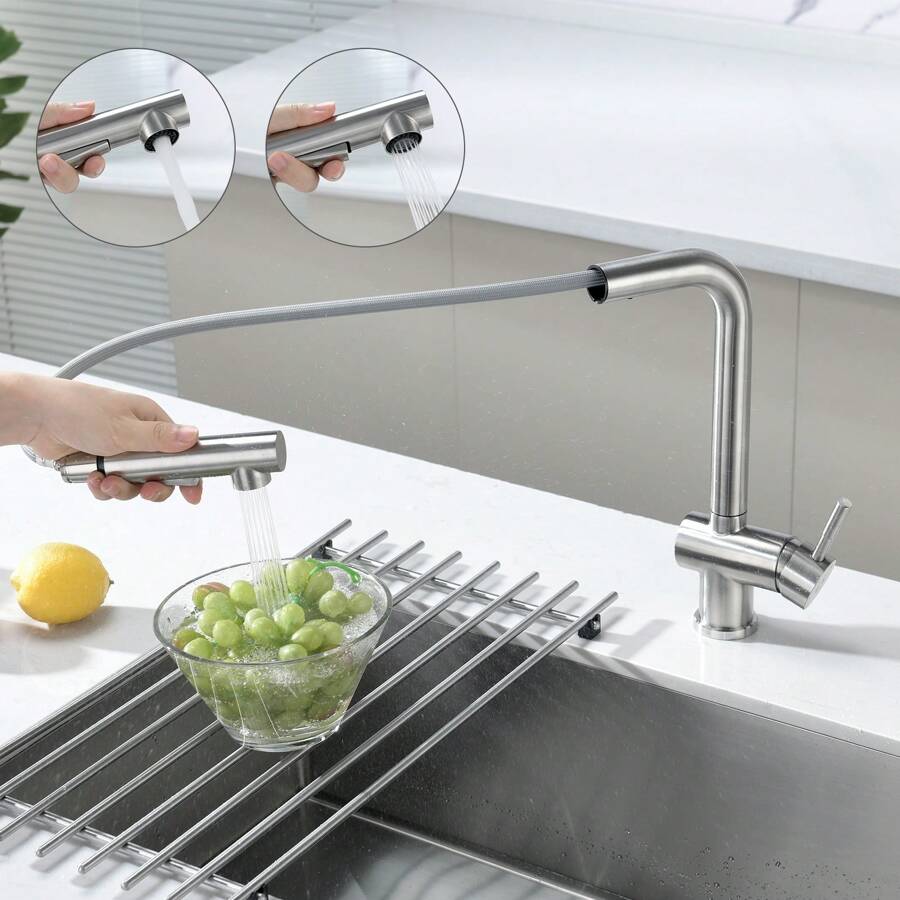 CECIPA High-Pressure Kitchen Mixer With Hand Shower, 2 Types Of Water ...