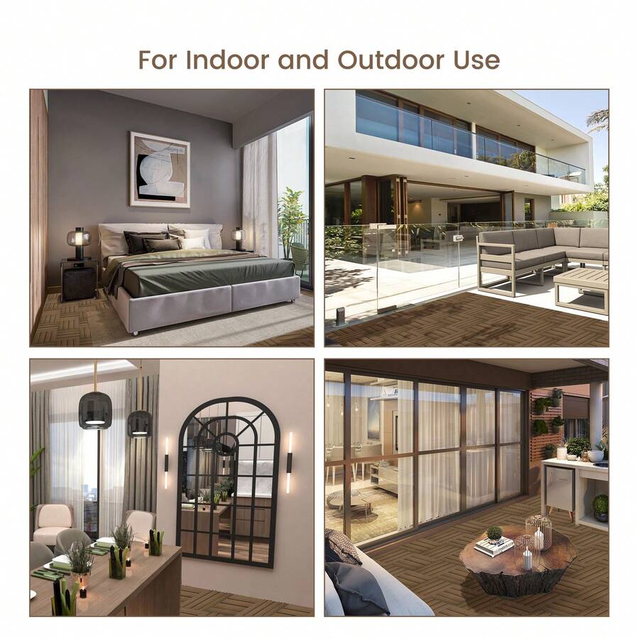 18 Pack Interlocking Deck Tiles For Outdoor And Indoor,12"X12" Co ...