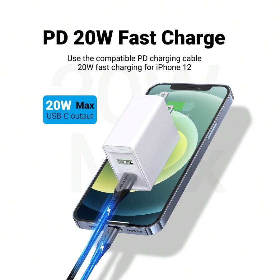 USB C Ściana Ładowarki - Podwójny 20W PD 3.0 PPS Szybkie ładowanie Moc Adapter Kompatybilny z ...