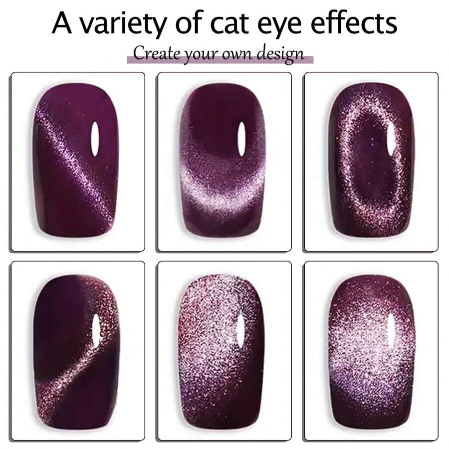 Voky 75ml Gel Nail Polish 12d Gem Cat Eye Gel Nail Polish Sparkly Cat Eye Drop Glue Nail