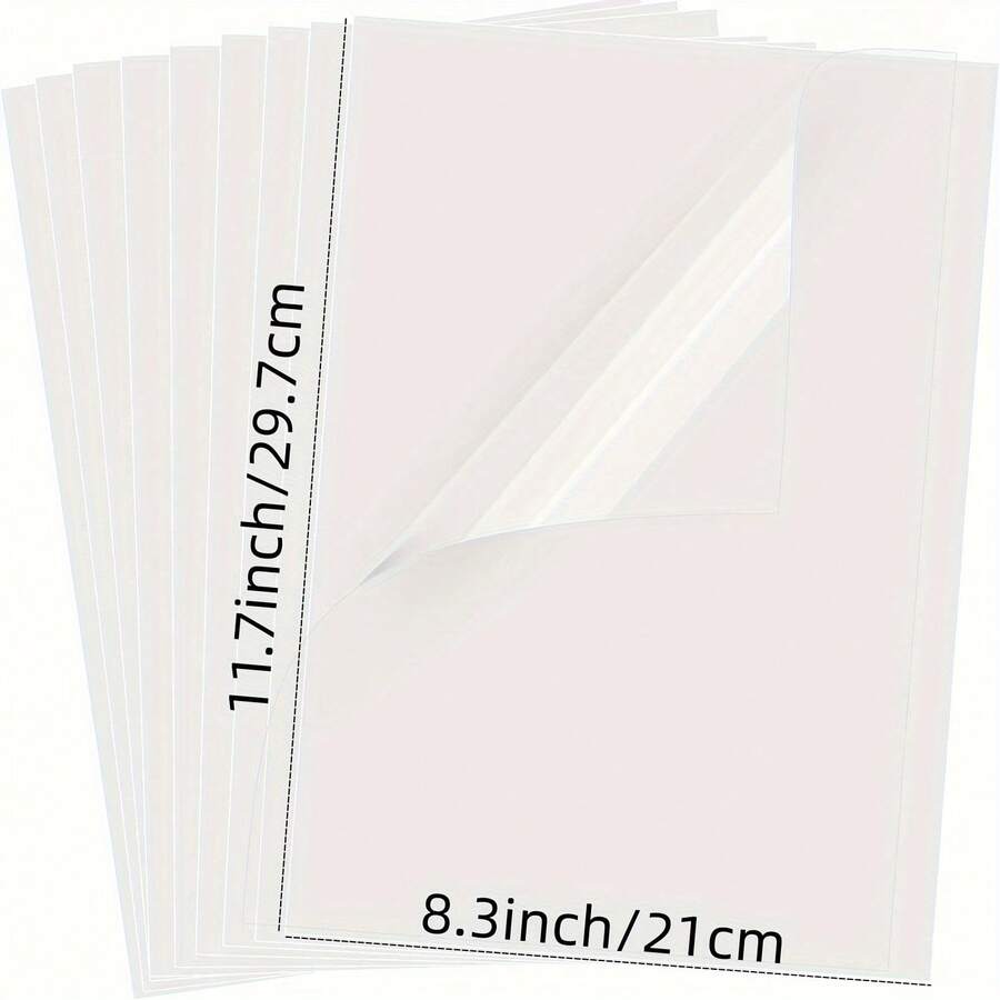 10/20 Sheets Crystal 100% Clear Printable Vinyl Sticker Paper For ...