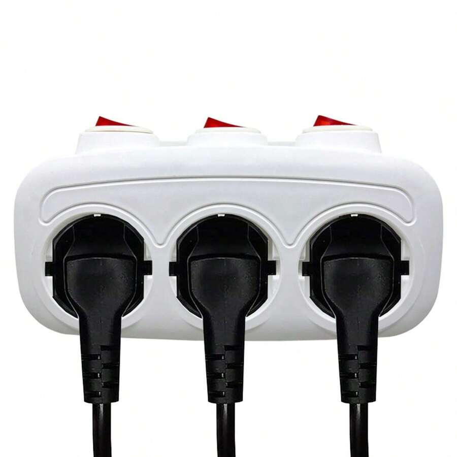 1pc 1 To 3 AC Power Socket Extension Plug With 3 Independent Switches ...