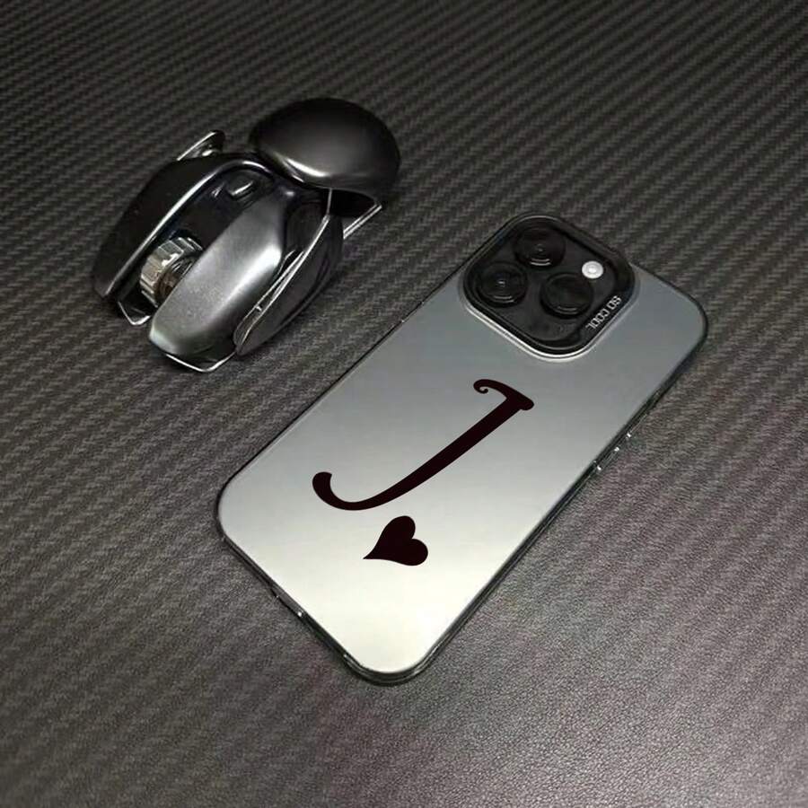 1pc Imd Phone Case, J Letter Design With Matte Texture, Separate ...