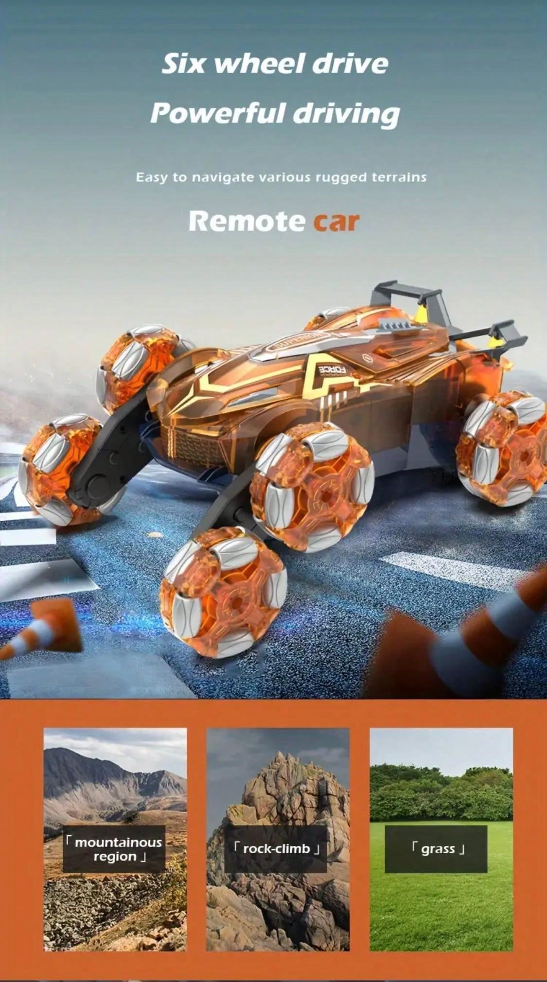 4WD RC Car Drift Stunt Car Musical RC Car 360° Control Drift Car Off ...