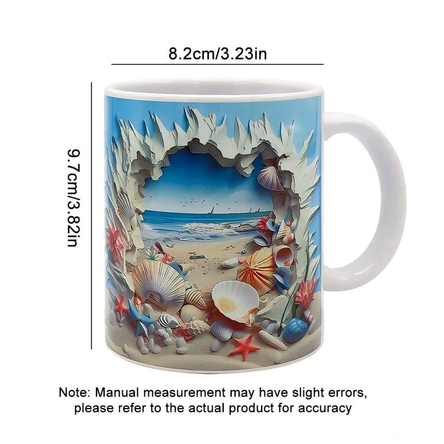 3d Seashell Ceramic Mug, Creative Coffee Shop Mug For Study Room ...