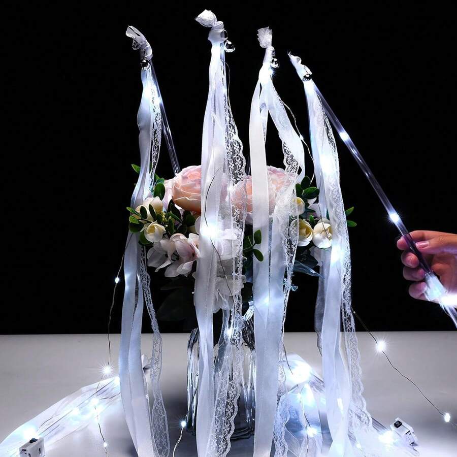 Wedding Led Light Up Magic Wand With Ribbon Banner And Bell, Favorable ...
