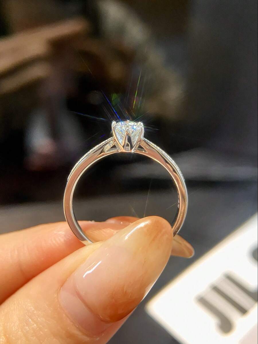 1 pièce Bague de fiançailles en diamant Moissan classique de 0,5 ct en ...