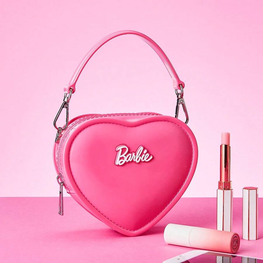 Miniso Barbie Pink Heart Jelly Bag - Fashion Handbag Shoulder Bag ...